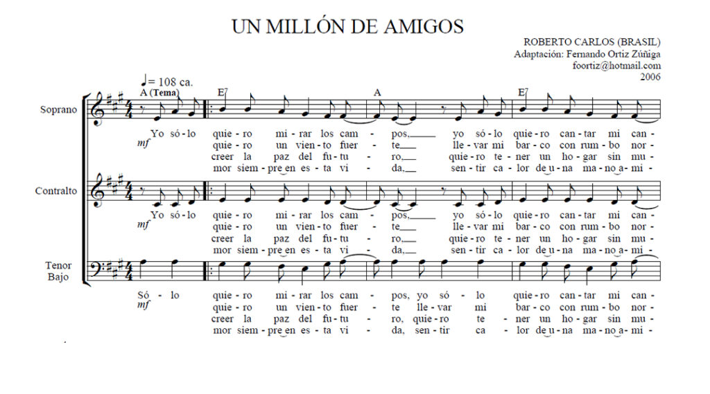 Un millón de amigos – ||: Recurso Coral
