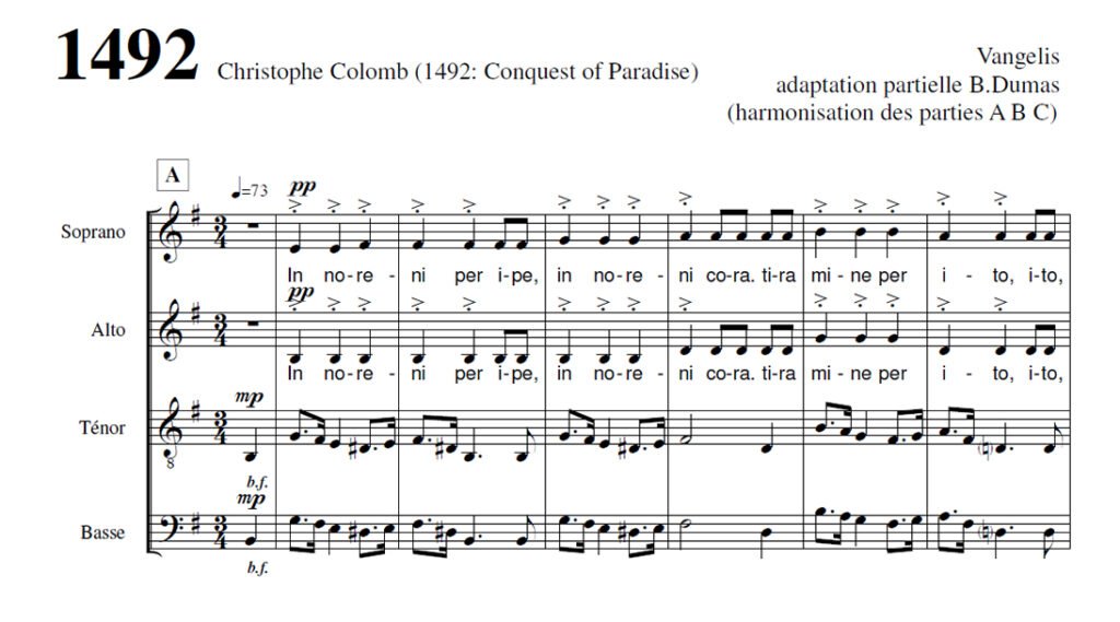 1492 Christophe Colomb - ||: Recurso Coral