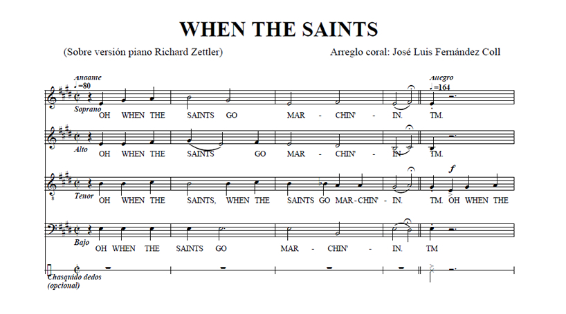 When the saints – ||: Recurso Coral