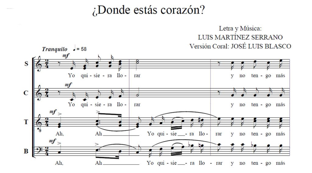¿Dónde estás corazón? - ||: Recurso Coral