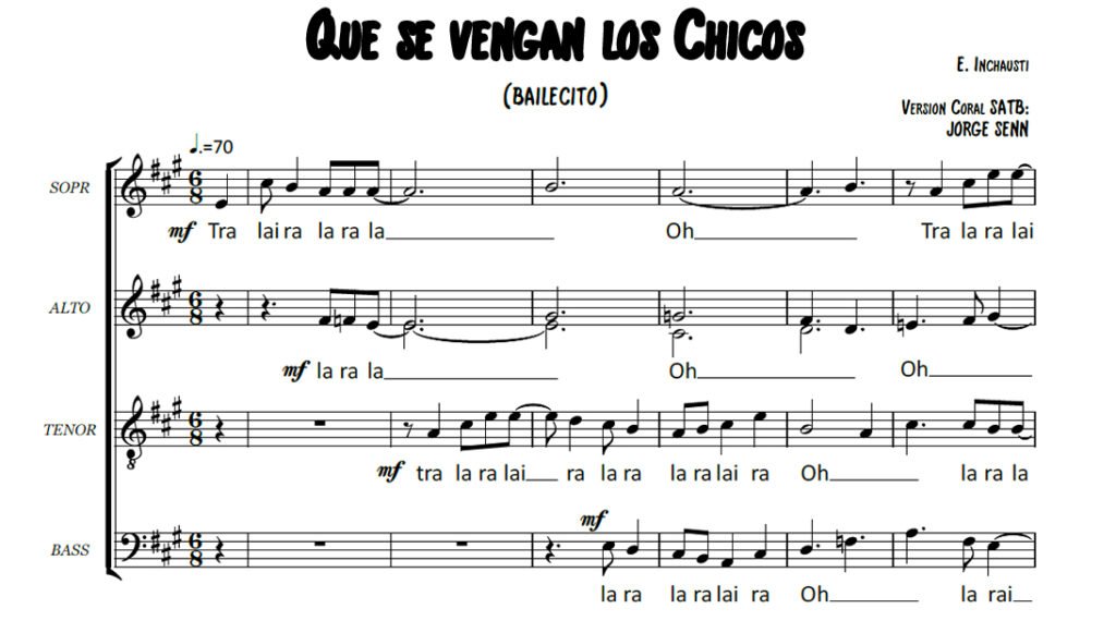 Que se vengan los chicos – ||: Recurso Coral