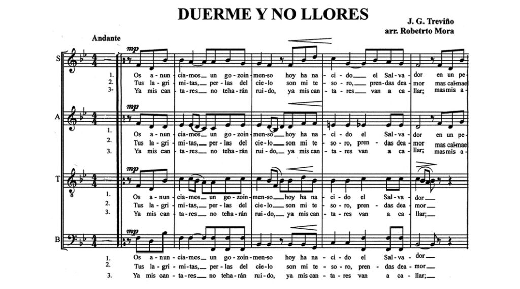 Duerme y no llores – ||: Recurso Coral